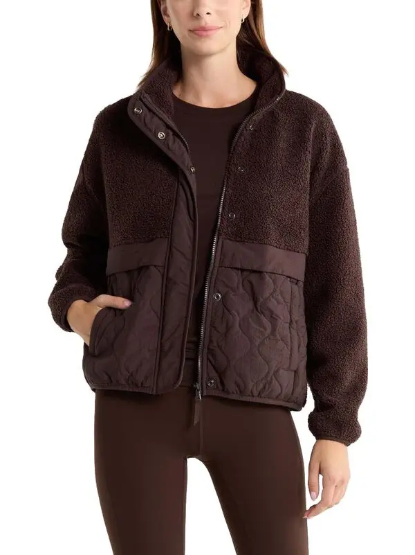 Zella Scenic Mixed Media Jacket - Brown Mole'