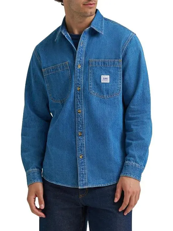 LEEM 91-j Worker Long Sve Button Up Shirt - Tradewinds