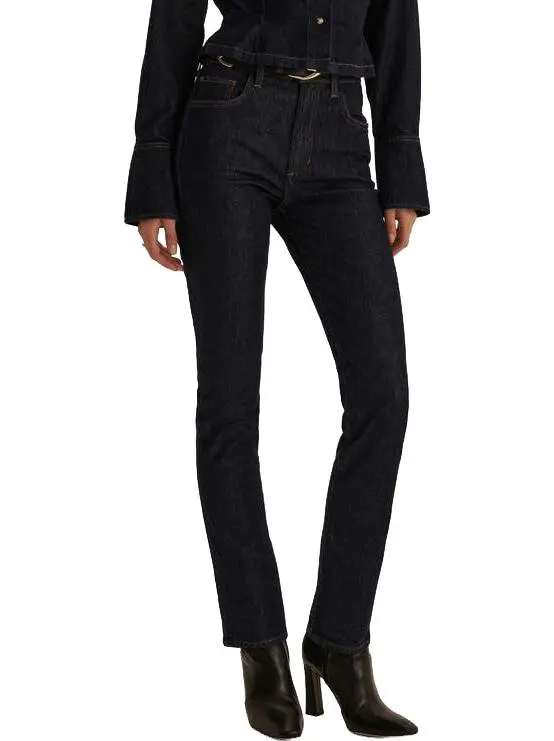 FAVORITE DAUGHTER The Valentina Super High Waist Straight Leg Jeans - Oxford