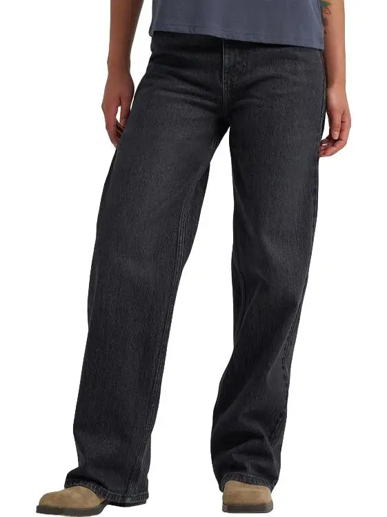 Wrangler Mid Rise Loose Straight Leg Jeans - Dark Sky