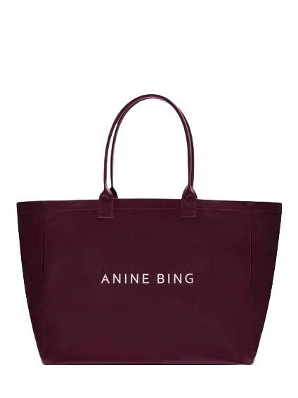 ANINE BING Leo Coated Canvas Tote - Fig
