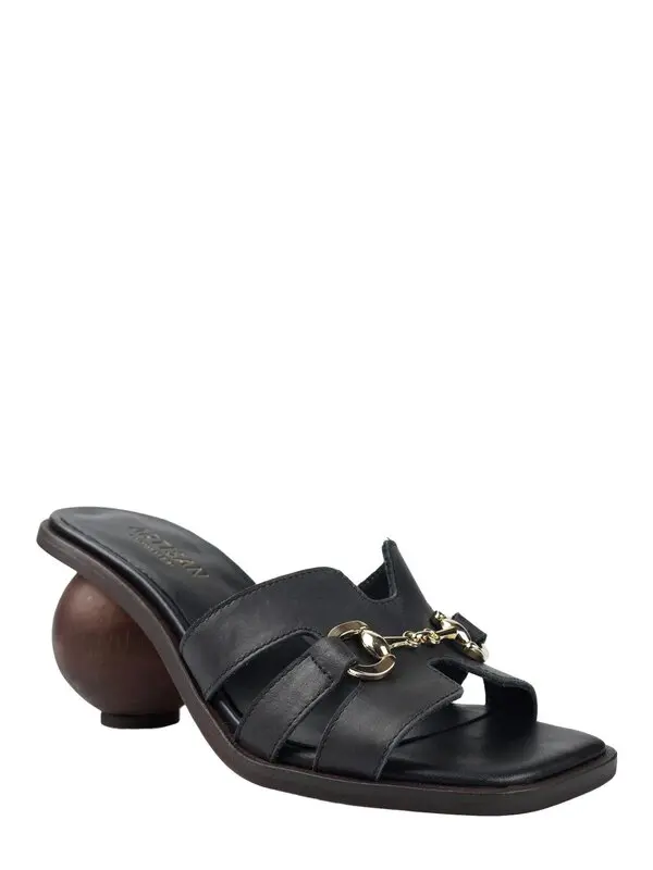 ARTISAN CRAFTED BY ZIGI Franklynn Leather Slide Sandal - Black Leather