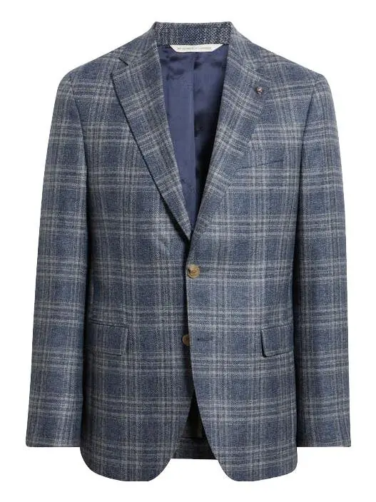 JACK VICTOR Midland Windowpane Wool Sport Coat - Blue