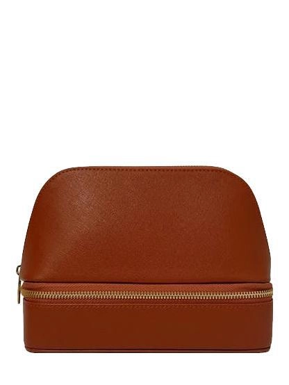 YOUZEY Jetsetterthe Curved Cosmetic Bag With Jewelry Organizer - Brown