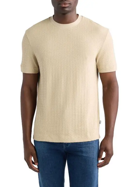 BOSS Thompson Textured Cotton T-shirt - Open Beige