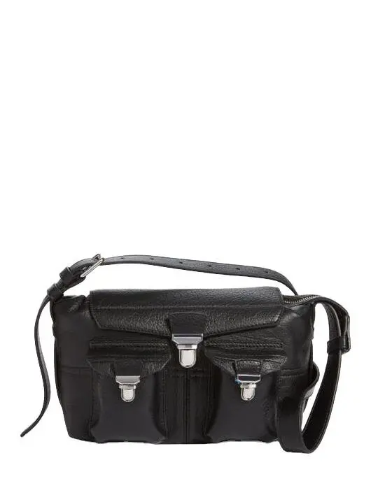 LEMAIRE Mini Soft Gear Leather Shoulder Bag - Black