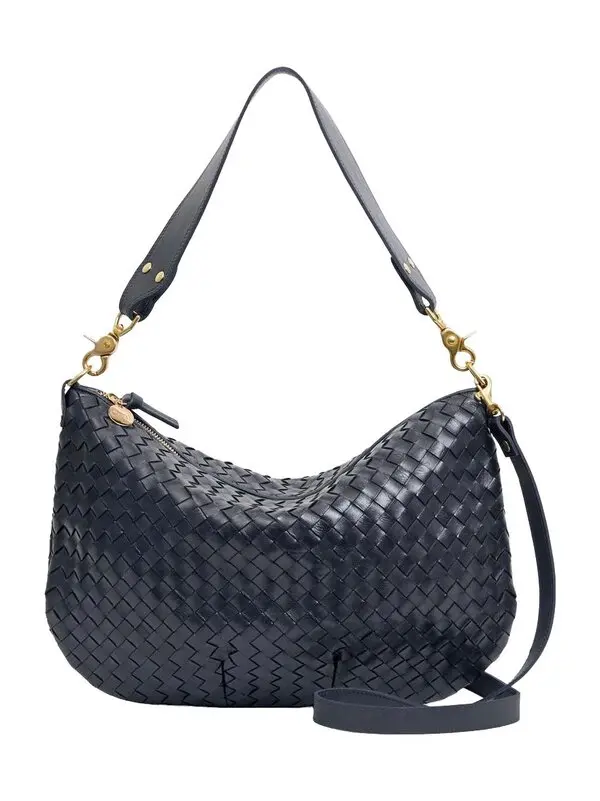 Clare V. Moyen Woven Leather Messenger Bag - Twilight