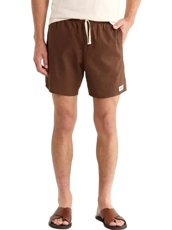 RHYTHM Classic Linen Jam Shorts - Chocolate