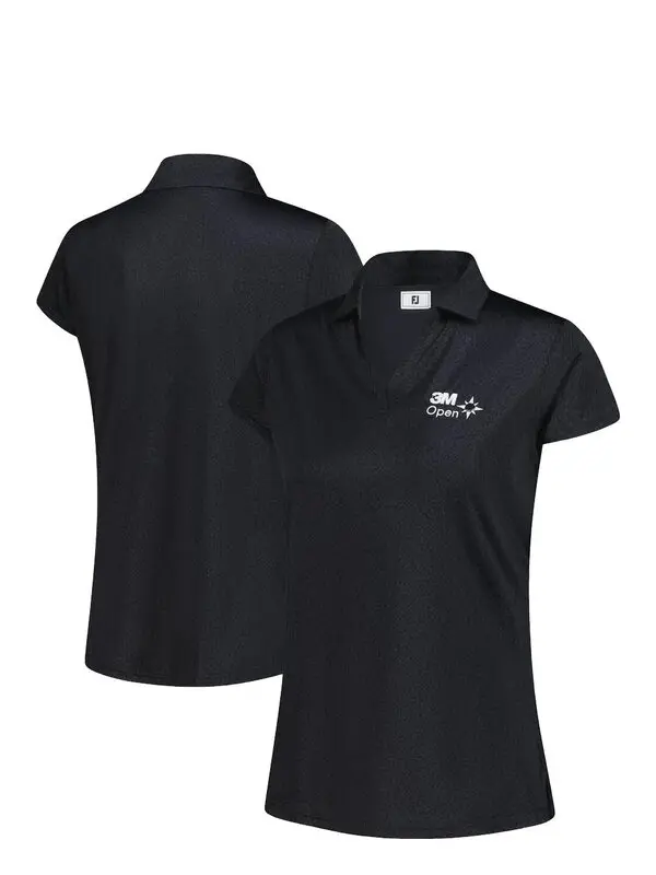 FOOTJOY 3m Open Cap Sleeve Printed Polo - Black