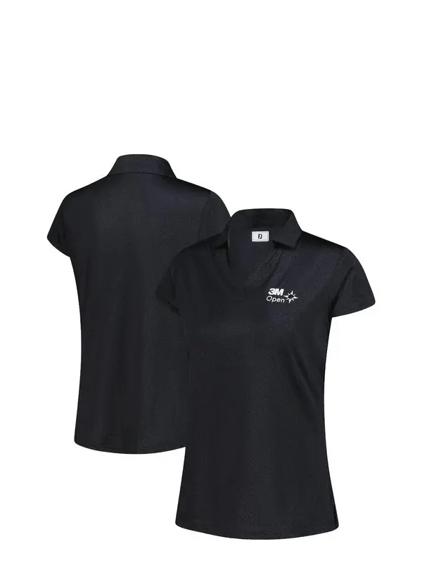 FOOTJOY 3m Open Cap Sleeve Printed Polo - Black