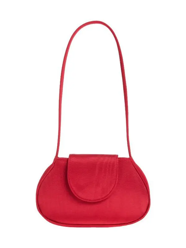 FOR THE AGES Ineva Moiré Baguette Shoulder Bag - Red
