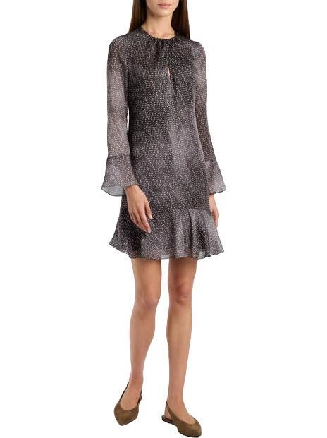 Santorelli Drake Long Sleeve Printed Shift Dress - Onyx