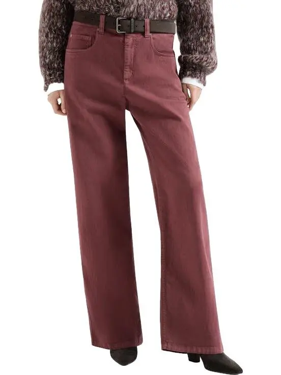 Brunello Cucinelli Loose Barrel Trousers - Wine