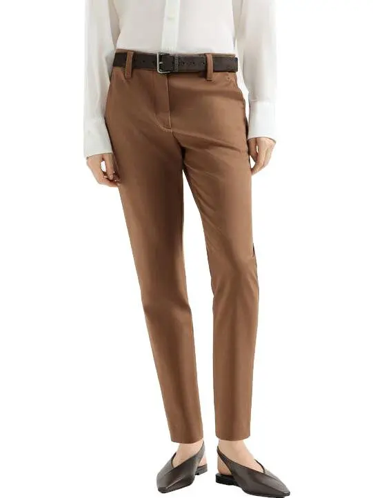 Brunello Cucinelli Stretch Cotton Cover Slim Fit Trousers - Dattero
