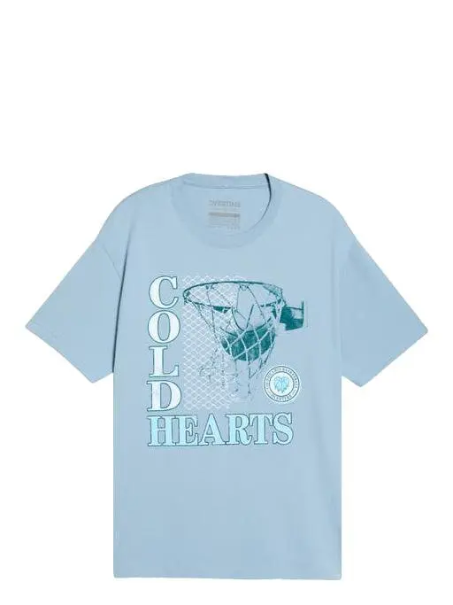 OVERTIME Cold Hearts Basketball Graphic Tee - Light Blue