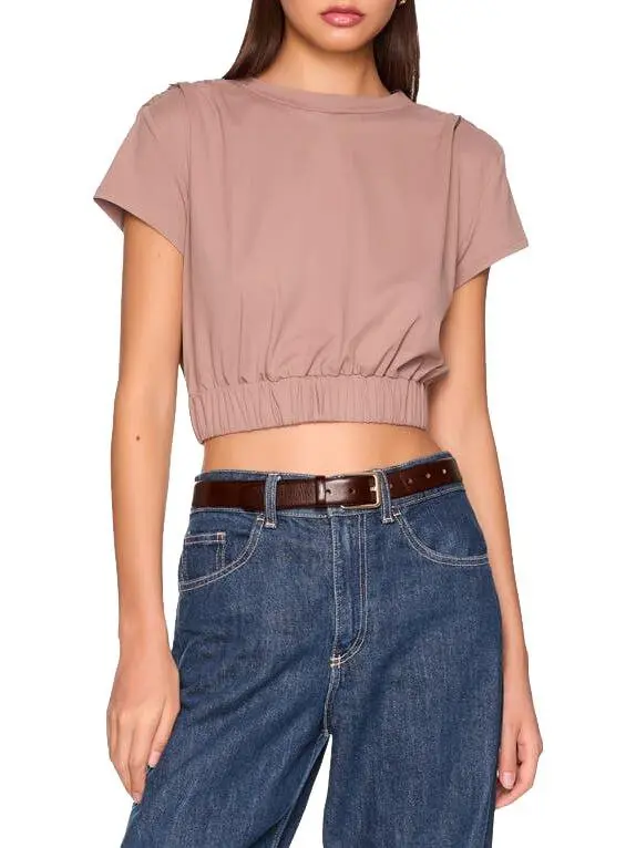 Susana Monaco Gathered Hem Cropped T-shirt - Coco