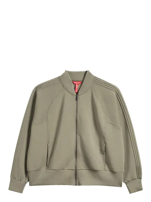 Spanx Pintuck Full Zip Track Jacket - Herb