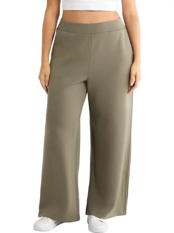Spanx Pintuck Wide Leg Pants - Herb