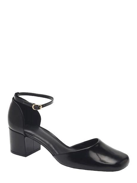 Mango Elit Faux Leather Ankle Strap Pump - Black