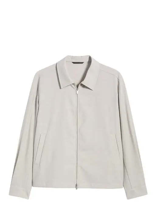 BOSS Virgin Wool Zip Jacket - Light Beige