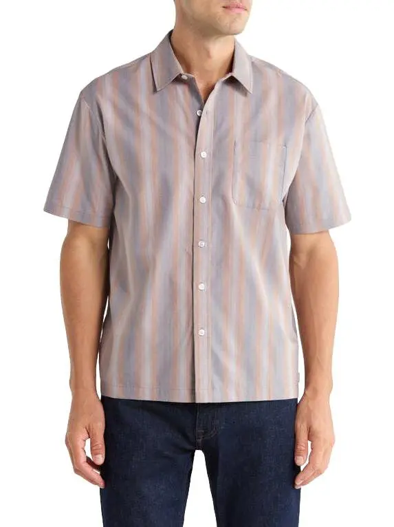 Brixton Cru Relaxed Fit Short Sleeve Shirt - Chrss