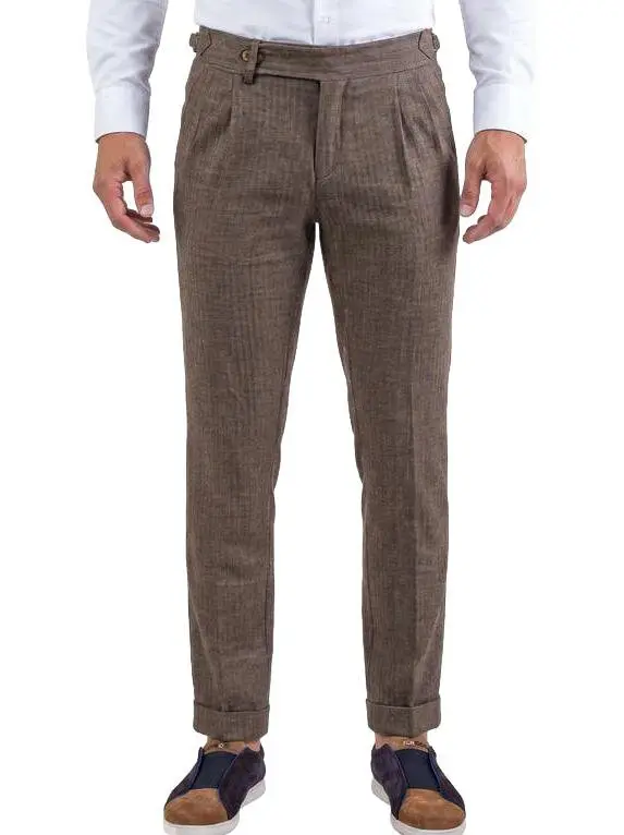 MACEOO Pleated Straight Leg Jeans With Side-tab Waist Adjusters - Black