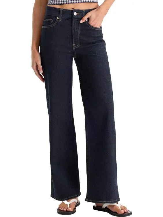 Good American Always Fits Slim Palazzo High Waist Wide Leg Jeans - Denethicblue04