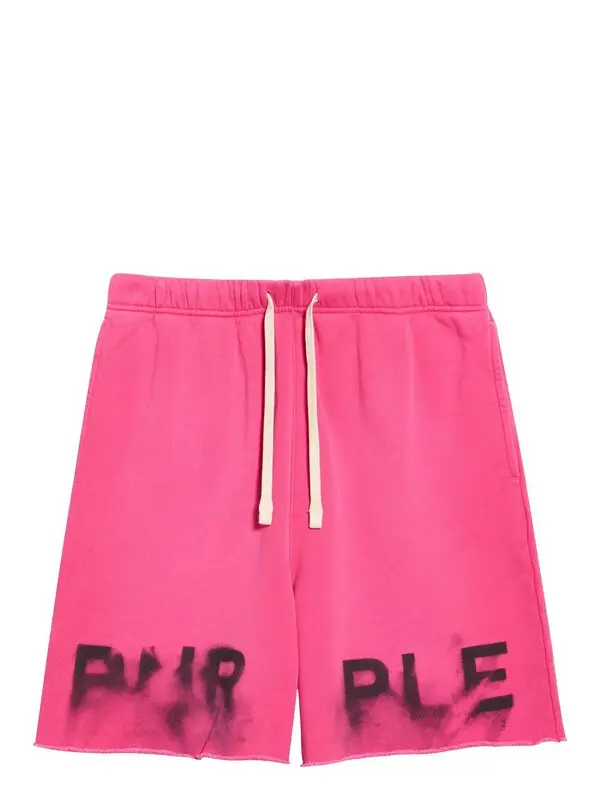 PURPLE BRAND Cotton Fleece Sweat Shorts - Pink
