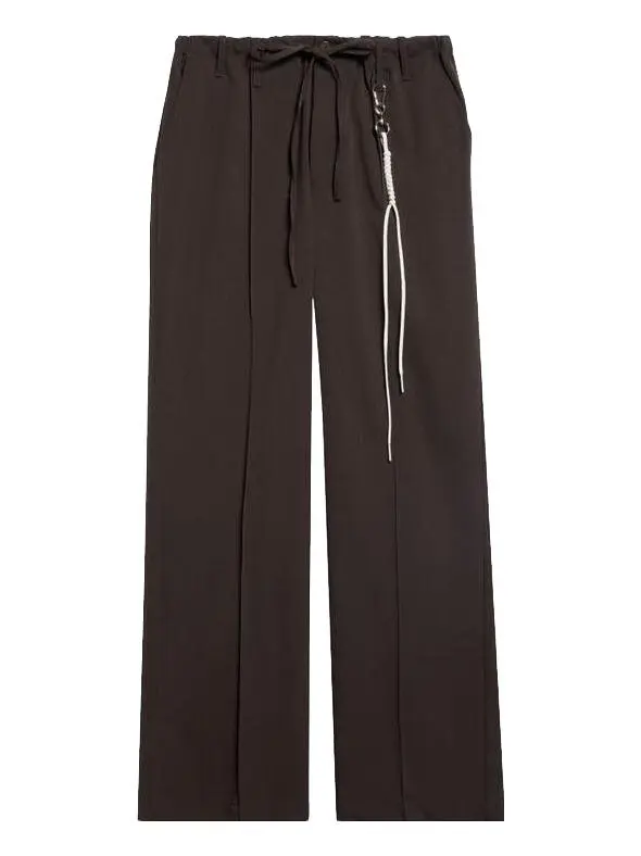 SONG FOR THE MUTE Loose Pin Stitch Stretch Gabardine Pants - Brown