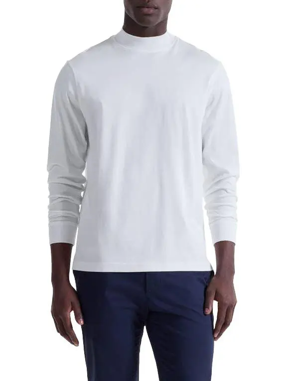 Bugatchi Mock Neck Pima Cotton Sweater - Chalk
