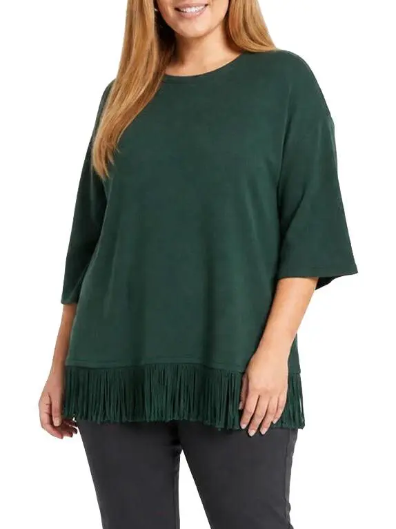 Karen Kane Fringe Hem Boatneck Top - Spruce