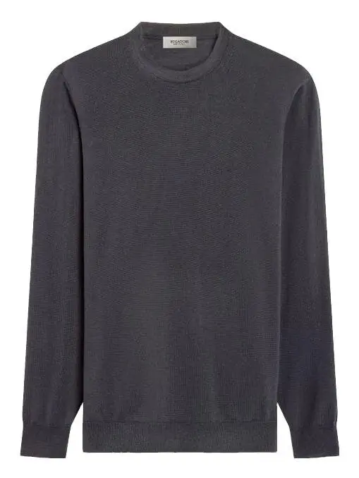 Bugatchi William Merino Wool Crewneck Sweater - Anthracite