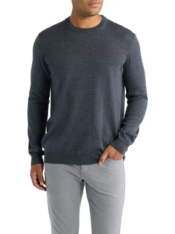 Bugatchi William Merino Wool Crewneck Sweater - Anthracite