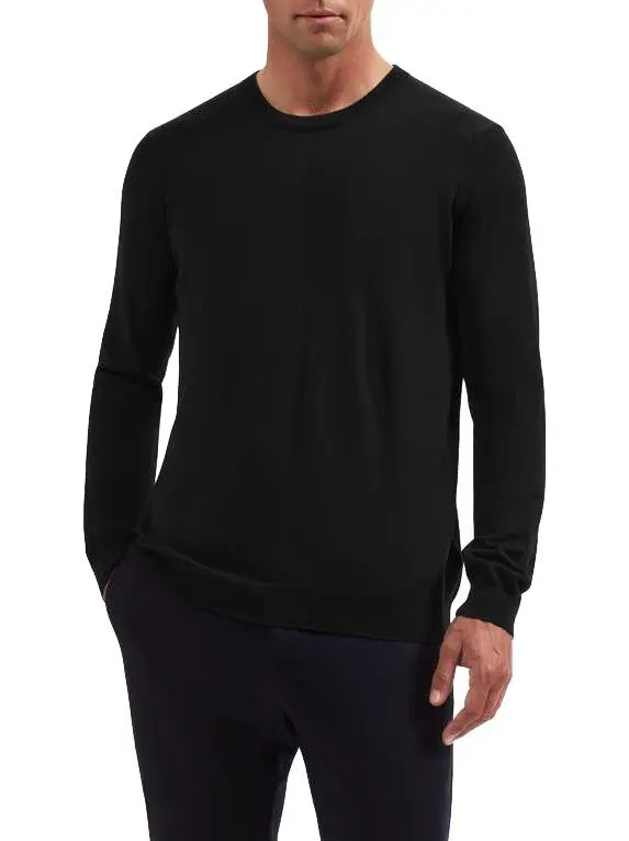Bugatchi William Merino Wool Crewneck Sweater - Black