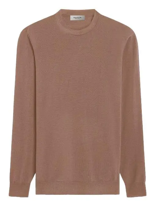 Bugatchi William Merino Wool Crewneck Sweater - Camel