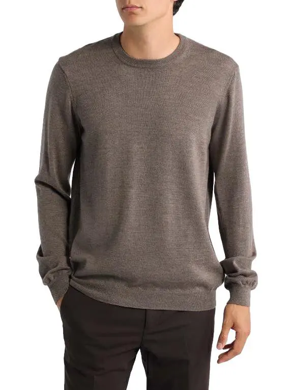 Bugatchi William Merino Wool Crewneck Sweater - Walnut
