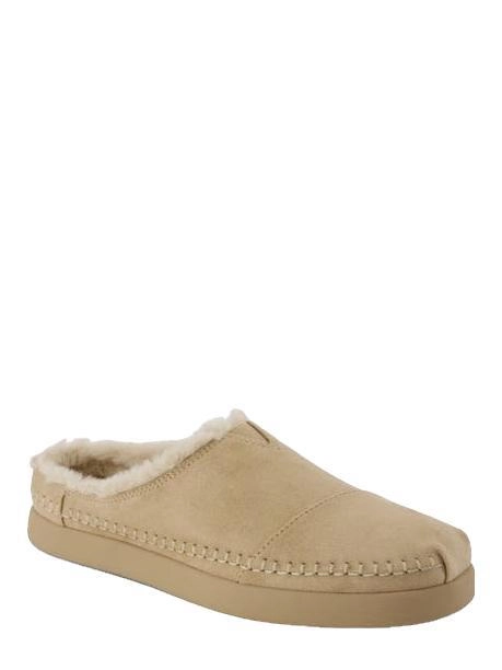 Toms Alpeas Faux Fur Lined Leather Slip-on Shoe - Medium Beige