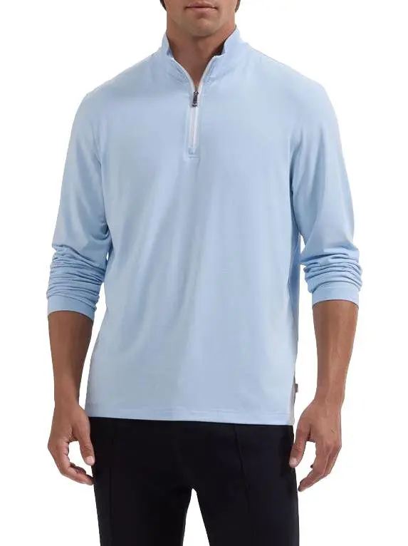 Bugatchi Performance Quarter Zip Pullover - Sky