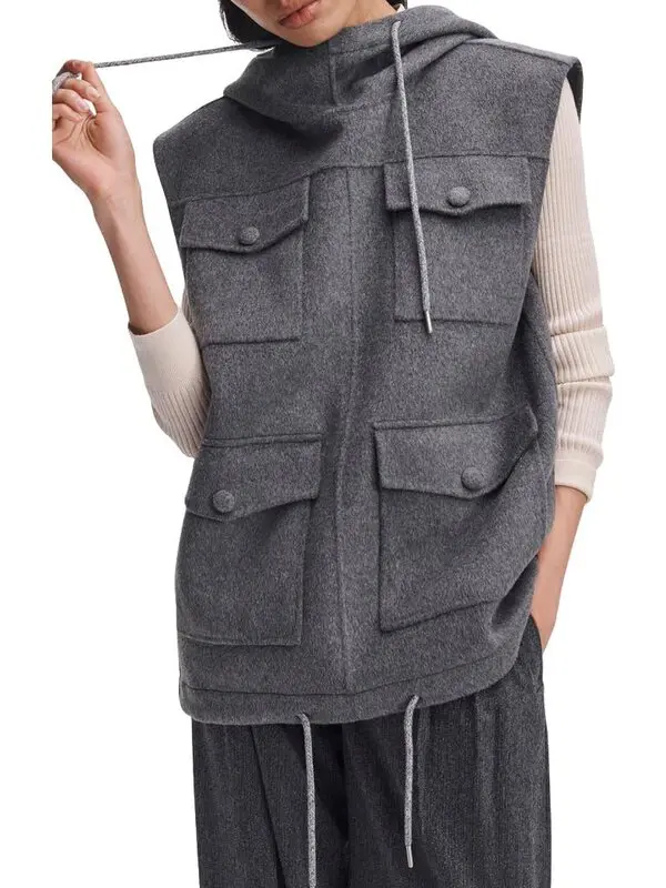 Rag & Bone Valerie Wool Blend Vest - Light Grey