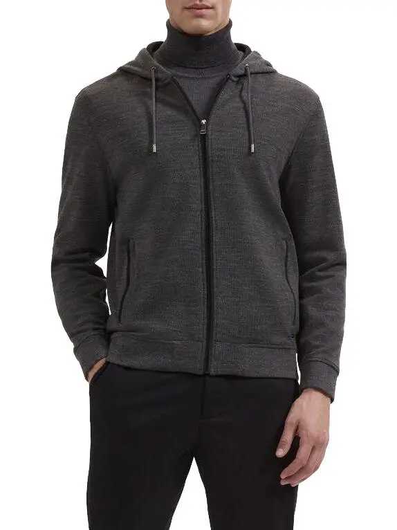 Bugatchi Full Zip Hoodie - Anthracite