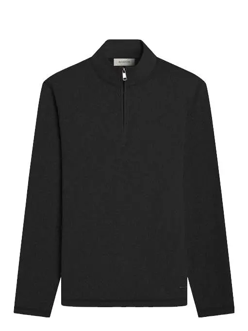 Bugatchi Quarter Zip Pullover Sweater - Black