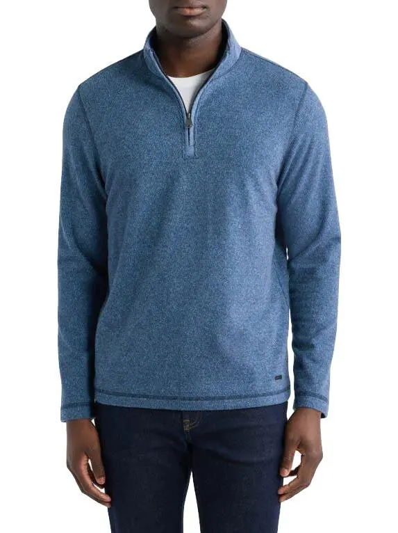 Bugatchi Quarter Zip Pullover Sweater - Navy