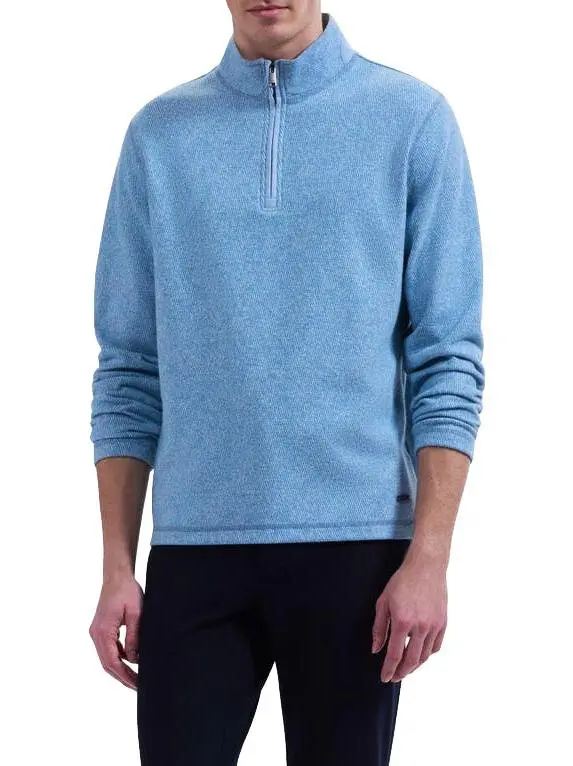 Bugatchi Quarter Zip Pullover Sweater - Teal