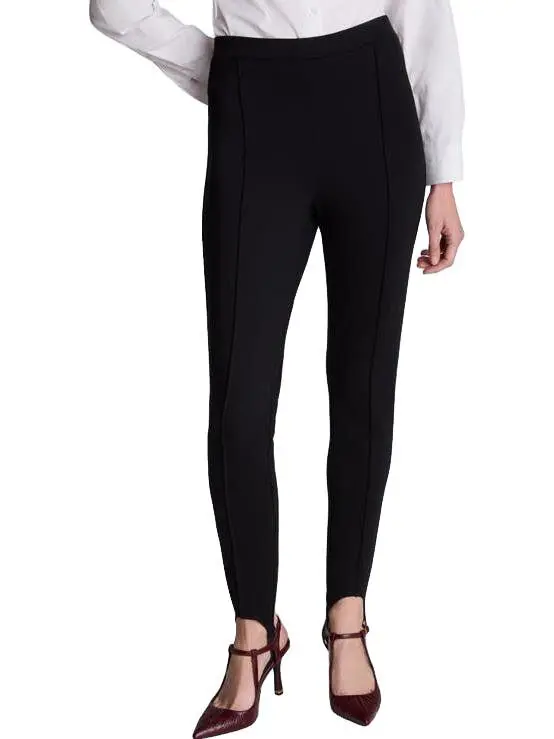 KENNETH COLE Pintucked Stirrup Leggings - Black