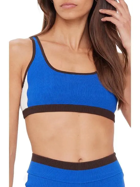 The Upside Montage Rory Scoop Neck Knit Sports Bra - Blue