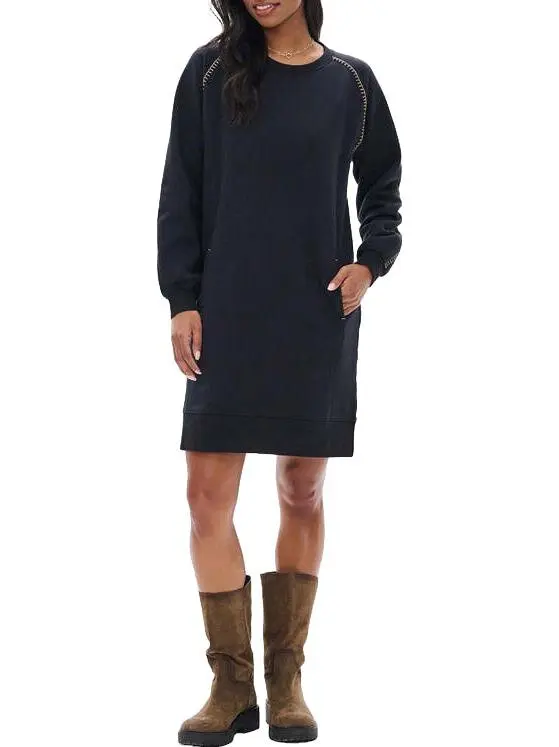 HATLEY Everyday Cotton Sweatshirt Dress - Caviar