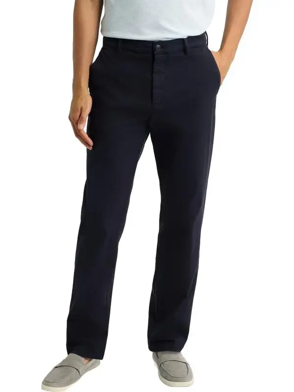 Canali Regular Fit Stretch Cotton Gabardine Chino Pants - Navy
