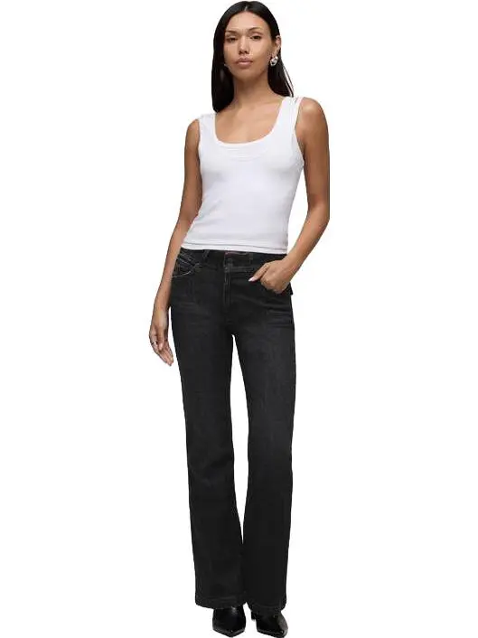 Hudson Jeans Dana Flare Jeans In Washed Black - Black Bird