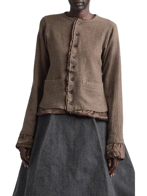 PILLINGS BY RYOTA MURAKAMI Charmeuse Lined Wool Flannel Jacket - Brown