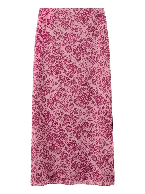 Mango Paisley Maxi Skirt - Pink